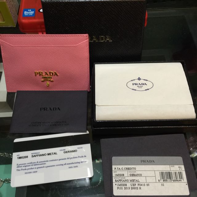 Prada Credit Card Holder - Saffiano Metal, Women's Fashion, Bags ...