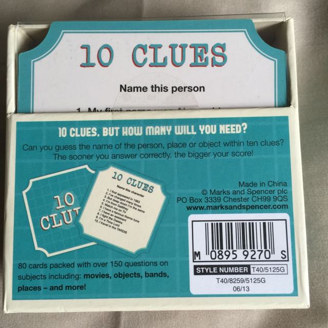[RESERVED] 10 Clues Card Game BNIP, Hobbies & Toys, Toys & Games on ...