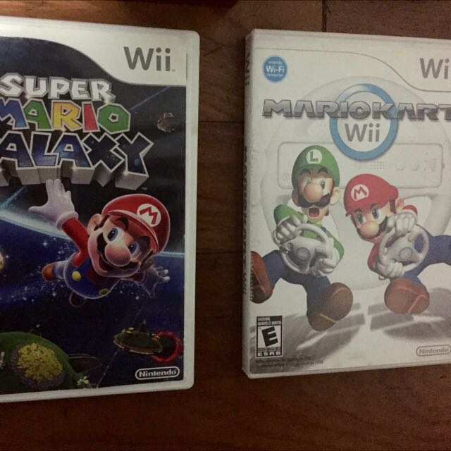 Nintendo Wii Red Set Complete With Super Mario Galaxy And Mario Kart ...