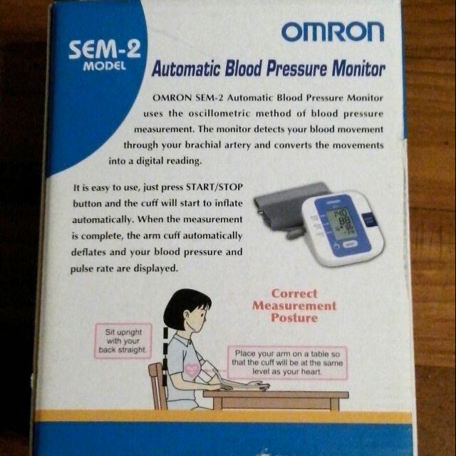 OMRON Automatic Blood Pressure Monitor SEM-2, Everything Else on Carousell