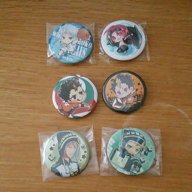 ANIME BADGES FOR SALE! (KUROKO TETSUYA, RIN MATSUOKA, YUU NISHINOYA AND ...