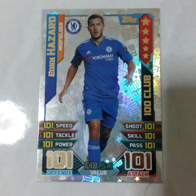 Match Attax 15/16 Eden Hazard Hundred Club, Everything Else on Carousell
