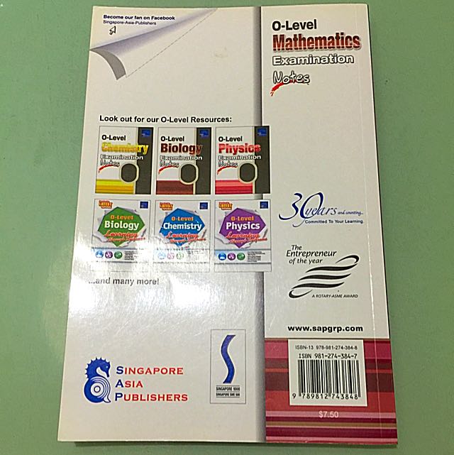 "O" Level Mathematics Notes, Hobbies & Toys, Books & Magazines ...