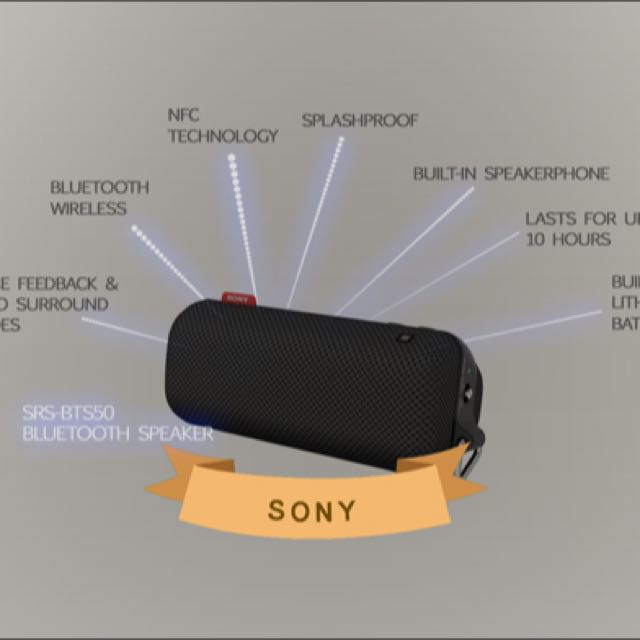 SONY Surround Sound BTS50 BLUETOOTH SPEAKER, Computers & Tech, Parts ...
