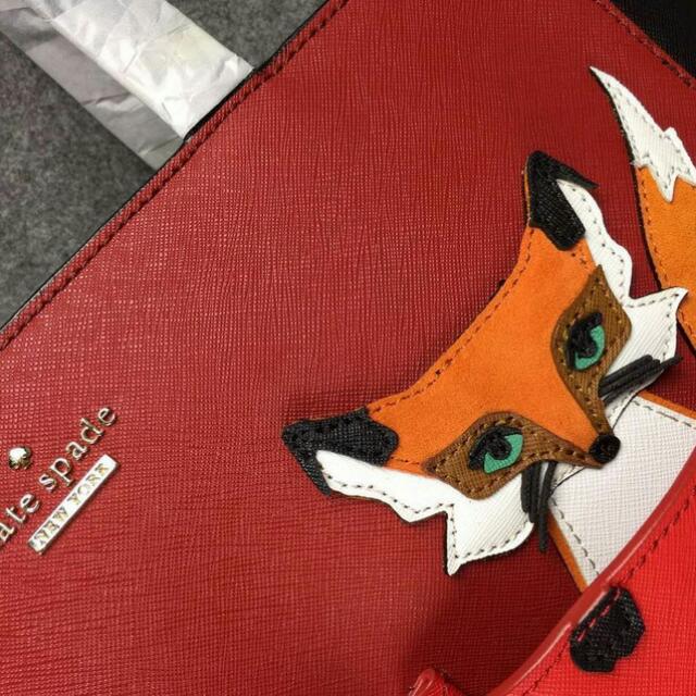 KATE SPADE BLAZE A TRAIL FOX On The Sly POCKET TOTE BAG, Bulletin Board ...