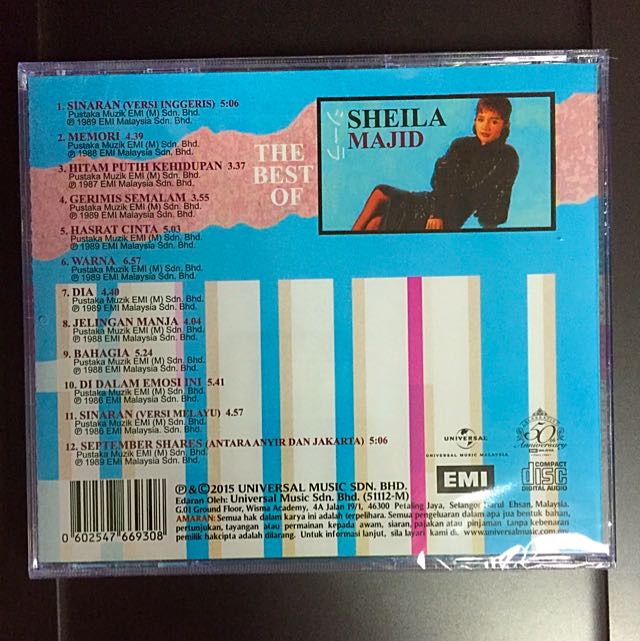 Sheila Majid - The Best Of Sinaran CD, Hobbies & Toys, Music & Media, CDs & DVDs on Carousell