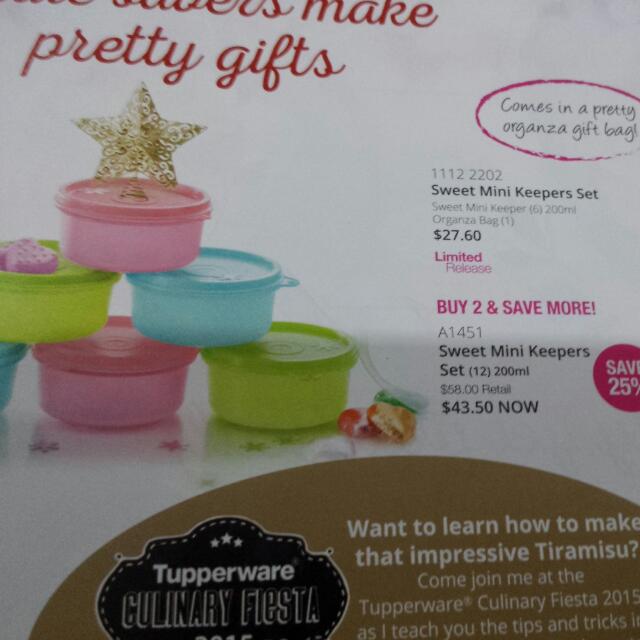Tupperware Mini Keeper Set, TV & Home Appliances, Kitchen Appliances ...