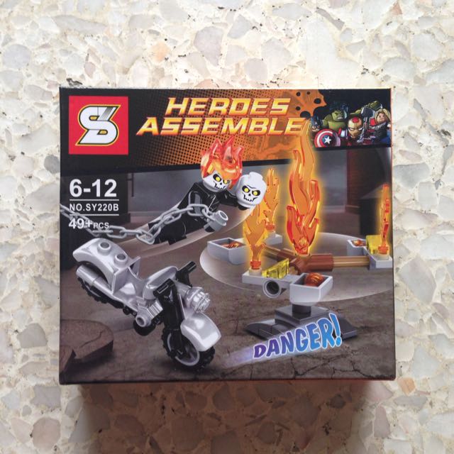 Sheng Yuan Minifigure Heroes Assemble Ghost Rider With Bike Ghostrider ...