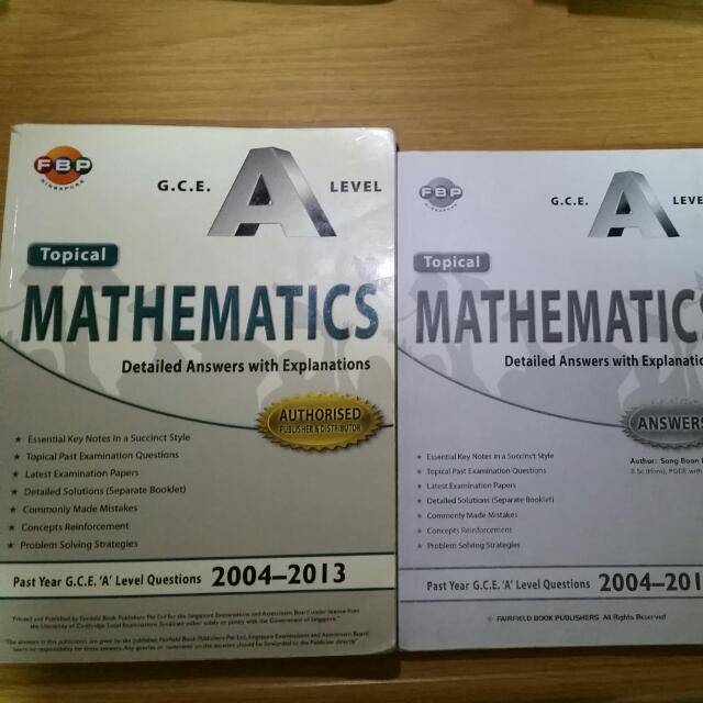 Mathematics A Level Topical TYS 2004-2013 With Answer Booklet, Hobbies ...