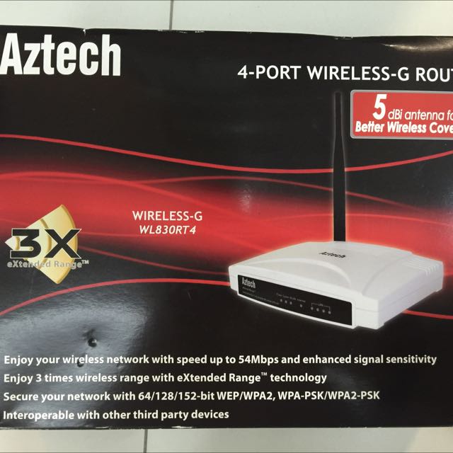 Brand New AZTech 4 Port Wireless G Router WL830RT4, Computers & Tech ...