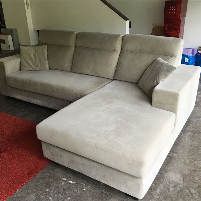 L Shaped Lounge With Additional 2 Seat Lounge And Ottoman, Furniture ...