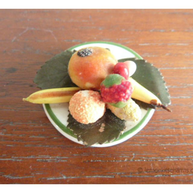 Vintage Miniature Fruit Plate and Loose Fruits for dollhouse, Furniture ...