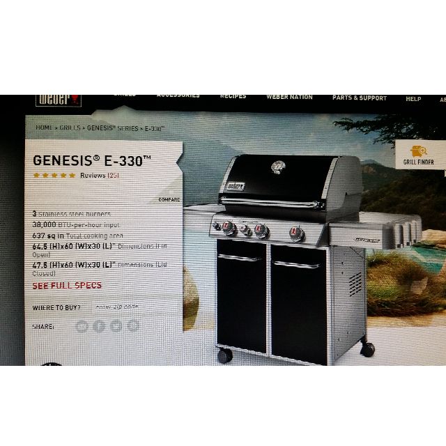 Weber Genesis E330 Gas BBQ Grill, TV & Home Appliances, Kitchen ...