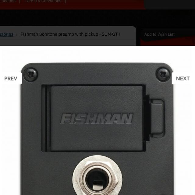 Fishman Sonitone GT1 Acoustic Pickup (Without Battery Cap And Cable ...