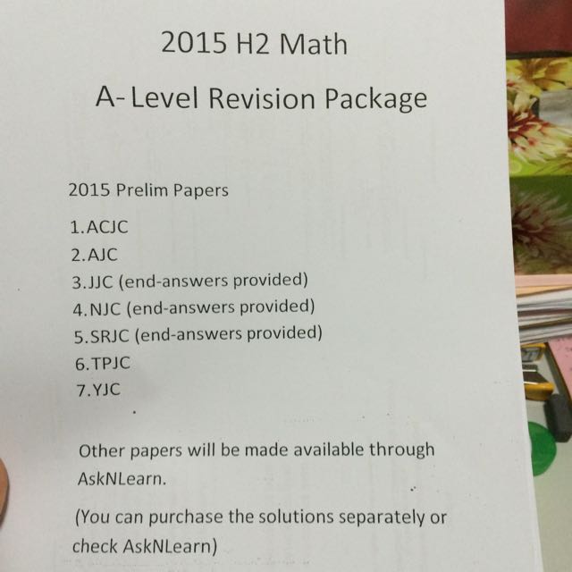 H2 Maths A Level RP, Hobbies & Toys, Books & Magazines, Textbooks on ...