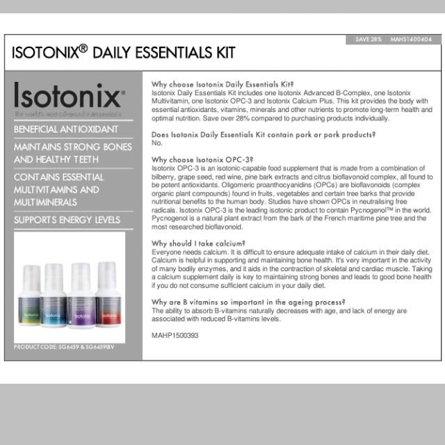 Isotonix Daily Essential Kit, Health & Nutrition, Health Supplements ...
