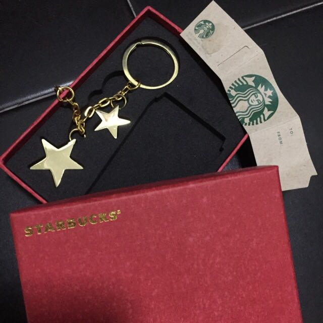 Starbucks Gold Stars Keychain, Women's Fashion, Bags & Wallets, Wallets ...