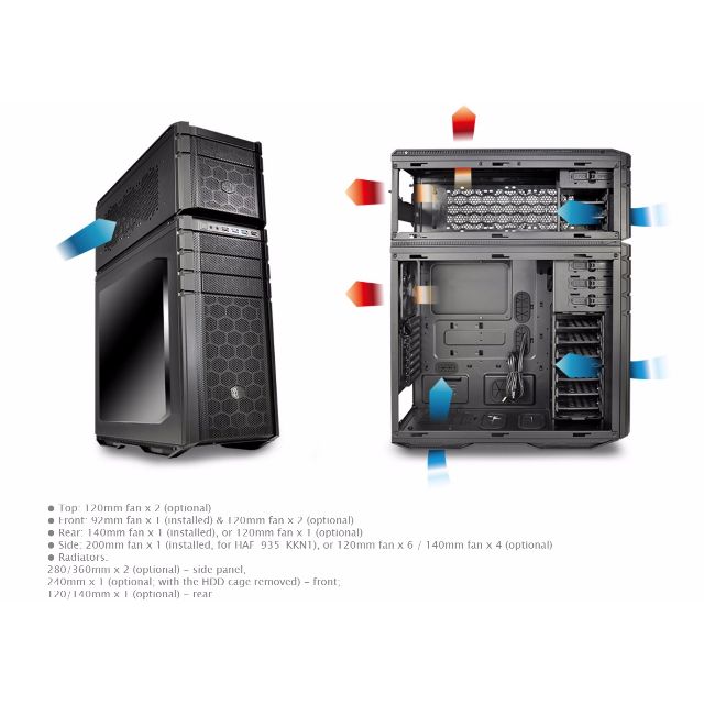 Cooler Master HAF Stacker 935, Computers & Tech, Parts & Accessories ...