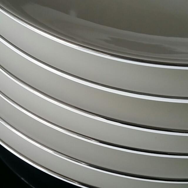 St. James fine china Hankook plates with silver lining, Furniture ...