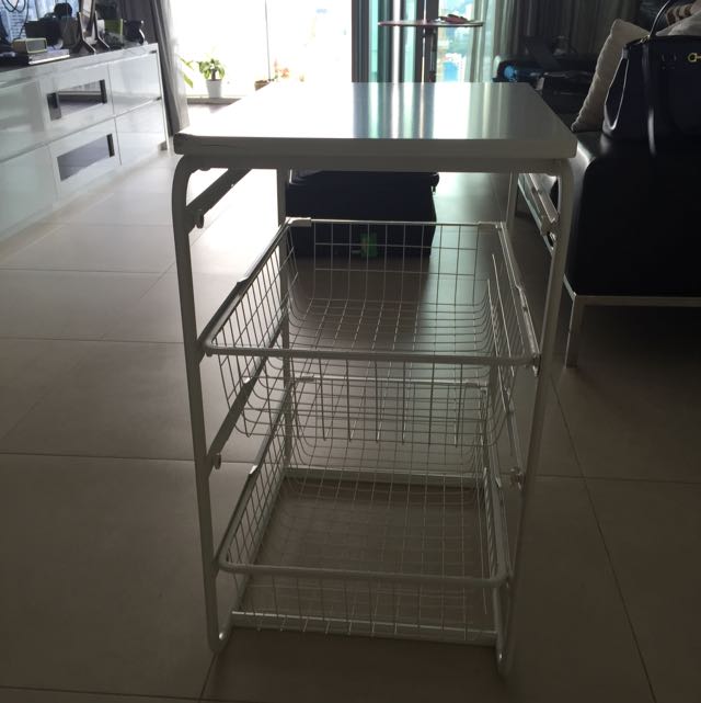 Ikea Wire Storage Rack With 2 Baskets And Top, Furniture & Home Living ...