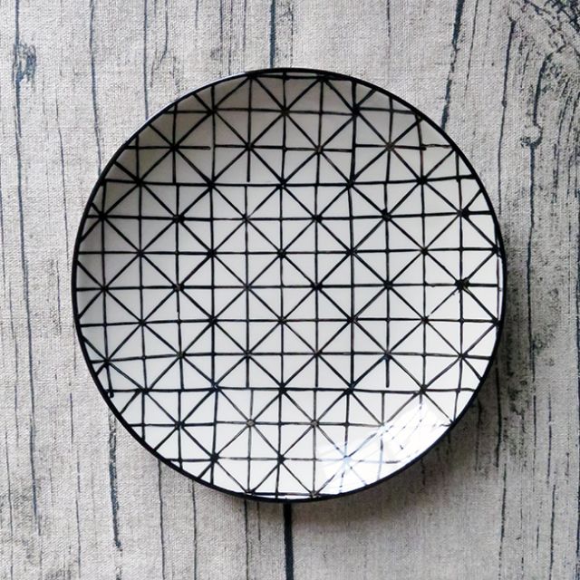 Black Geometric Criss Cross Plate, Furniture & Home Living, Home Decor ...
