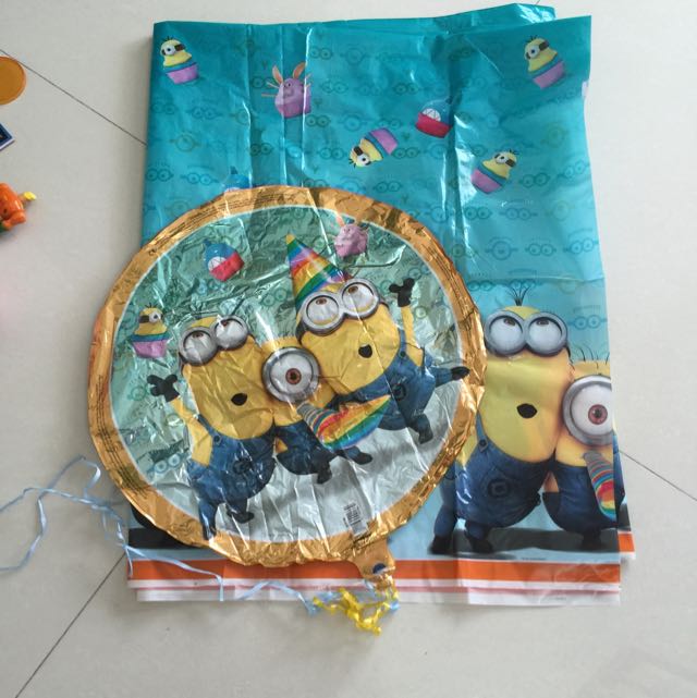 Original Minion Helium Ballon,table Cloth, Babies & Kids, Baby Nursery ...