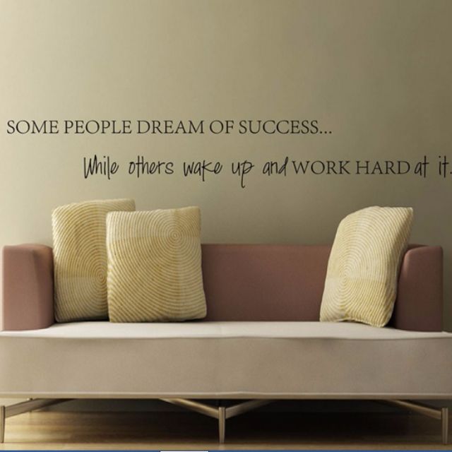 Wake Up and Work Hard Motivational Wall Sticker(Pre-order), Furniture ...