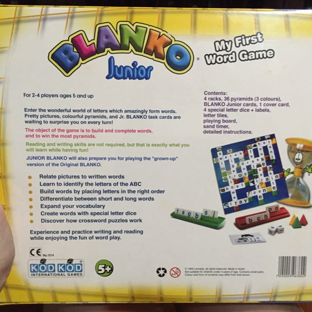 Blanko Junior Word Game, Hobbies & Toys, Toys & Games on Carousell
