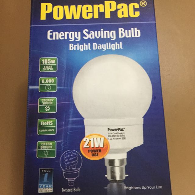 BN Powerpac 21w Light Bulb - Cool Daylight, Furniture & Home Living, Lighting & Fans, Lighting ...