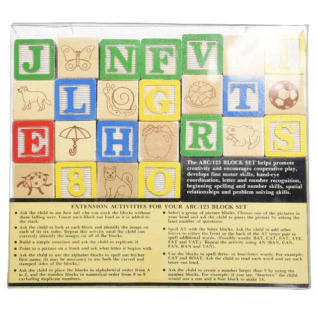 BNIP Melissa & Doug Deluxe 50-piece Wooden ABC/123 Blocks Set, Hobbies ...