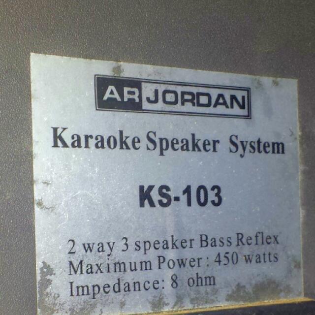 AR JORDAN KS-103 KARAOKE SPEAKER SYSTEM (2nd Hand) For Sale, Audio ...