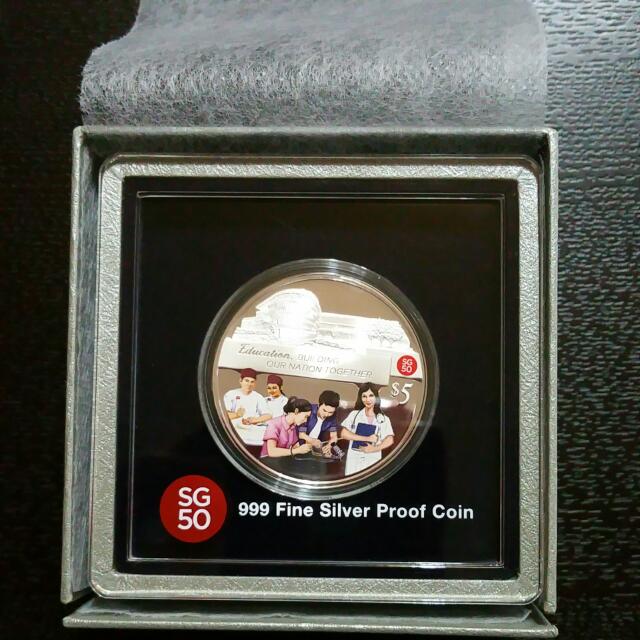 SG50 - 999 Fine Silver Proof Coin, Everything Else on Carousell