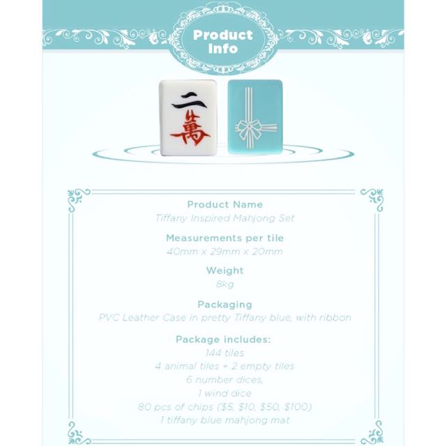 Tiffany Inspired Mahjong Set (Singapore Style) With Flowers And Animals ...