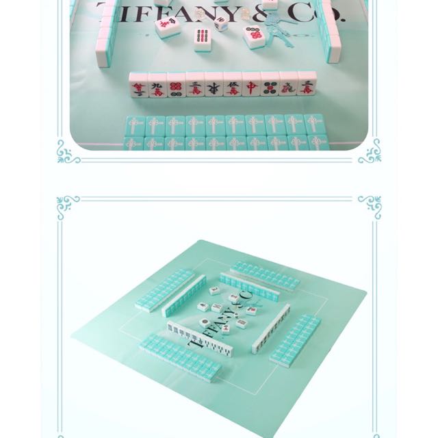 Tiffany Inspired Mahjong Set (Singapore Style) With Flowers And Animals ...