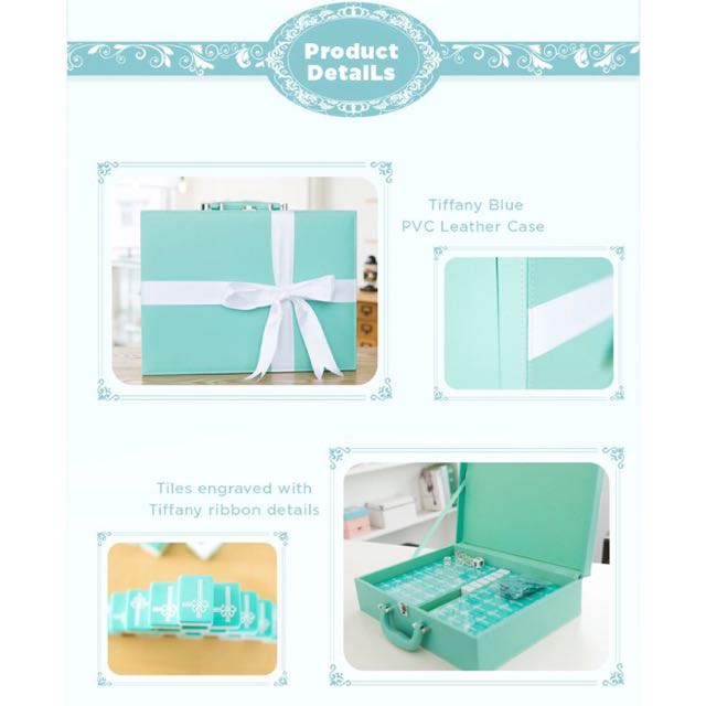 Tiffany Inspired Mahjong Set (Singapore Style) With Flowers And Animals ...