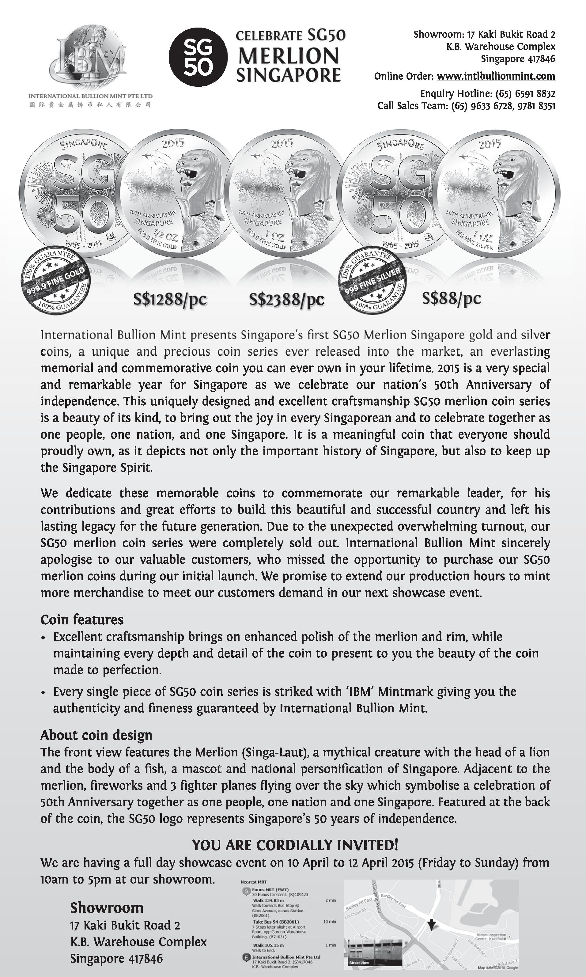 SG50 Merlion Singapore Gold Coin - 1/2 Oz, Luxury on Carousell