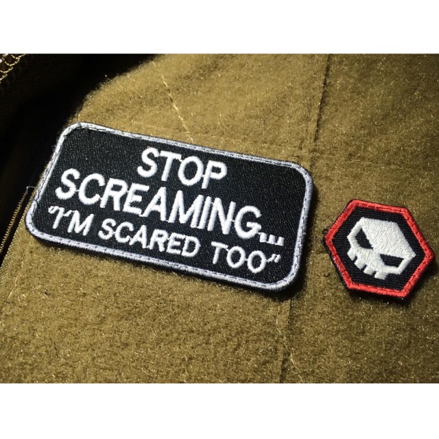 Stop Screaming "I'm Scared Too" velcro patch (1.5in x 3in), Furniture ...