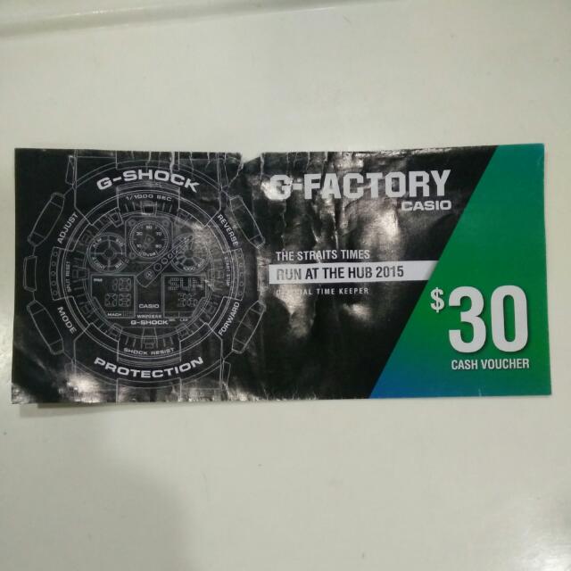 G Factory $30 Voucher, Tickets & Vouchers, Vouchers on Carousell