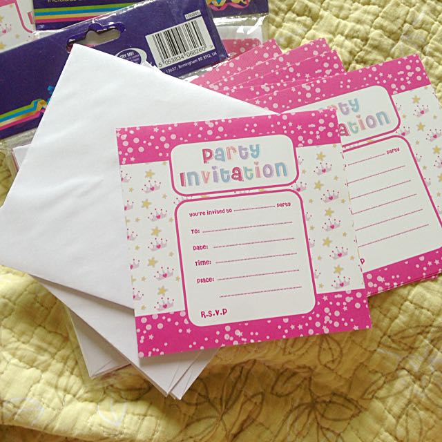Party Invitation With Envelopes, Hobbies & Toys, Stationery & Craft ...