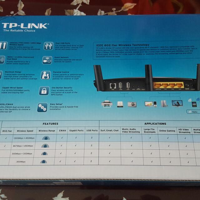 TP-Link AC 1750 Modem Router, Computers & Tech, Parts & Accessories ...