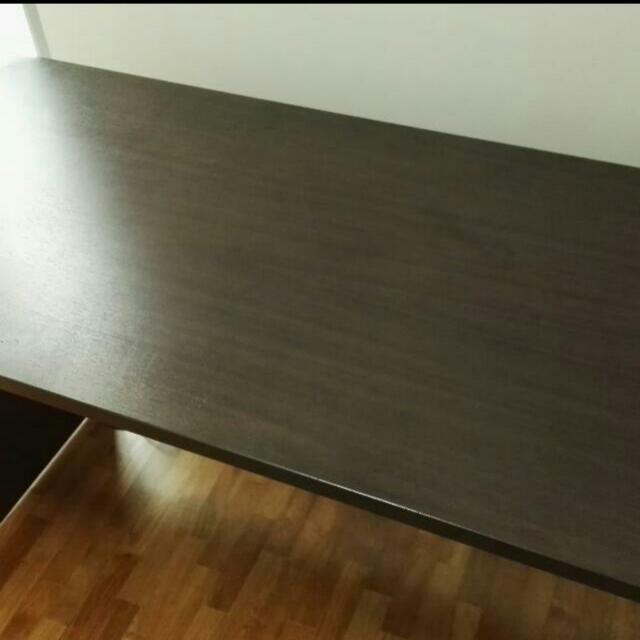 Dark Brown Study Table, Furniture & Home Living, Furniture, Tables ...