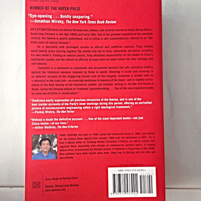 Tombstone: The Great Chinese Famine 1958-1962 by Yang Jisheng, Hobbies ...