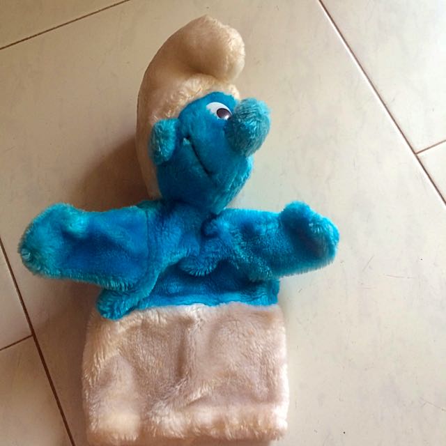 Vintage 80s Smurf Hand Puppet Plush ., Hobbies & Toys, Memorabilia ...