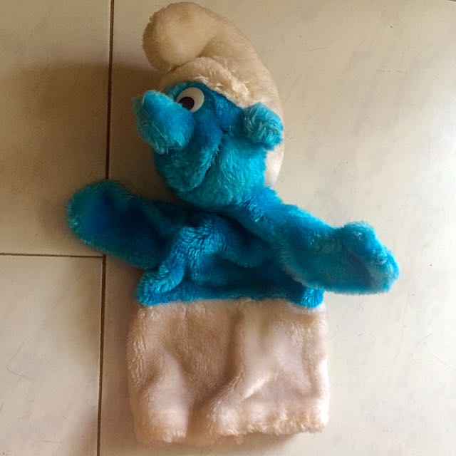 Vintage 80s Smurf Hand Puppet Plush ., Hobbies & Toys, Memorabilia ...