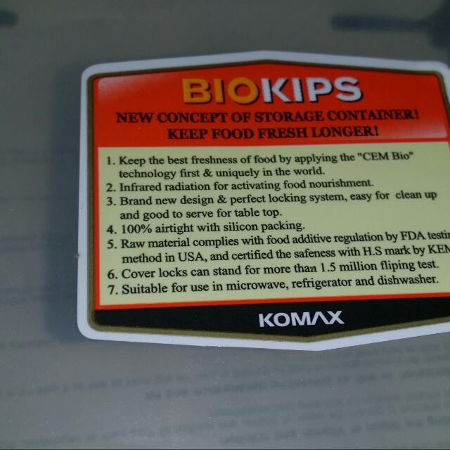 BioKips KOMAX food storage 3-set containers, TV & Home Appliances ...