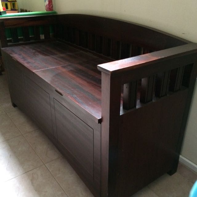 Solid Wood Long Chair With Storage Below(from Barang-barang Furniture ...