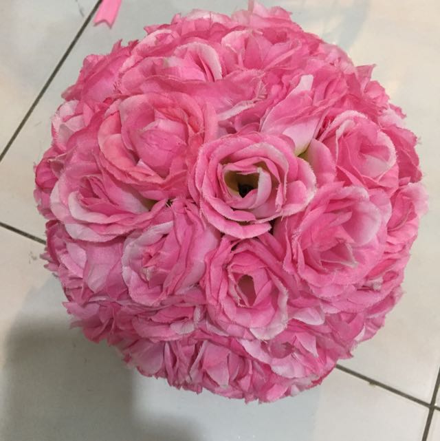 Plastic Pink rose flower ball, Hobbies & Toys, Stationery & Craft ...