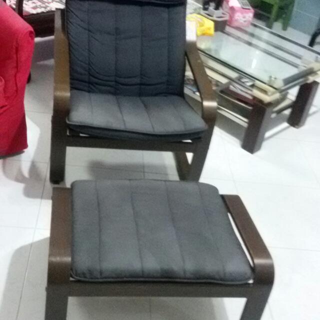 IKEA rest arm chair w/leg rest, Furniture & Home Living, Furniture ...