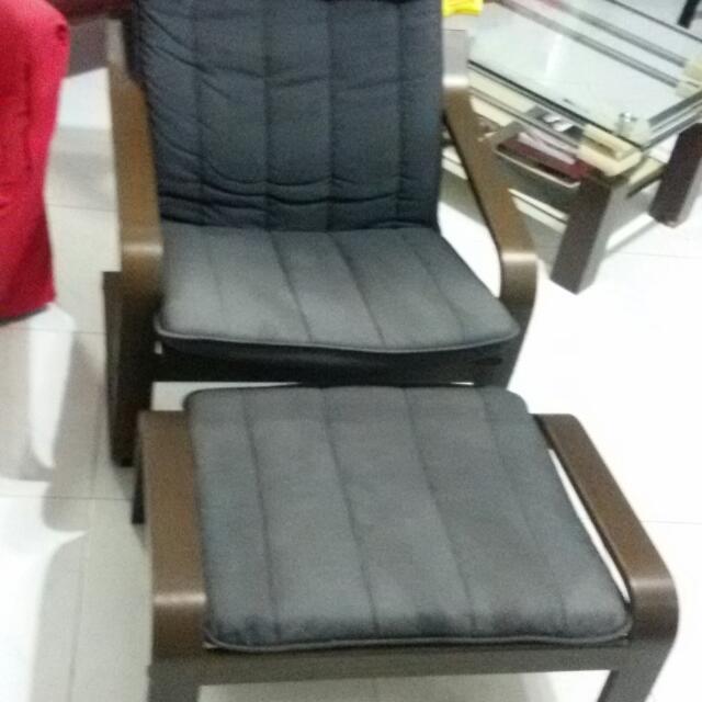 IKEA rest arm chair w/leg rest, Furniture & Home Living, Furniture ...