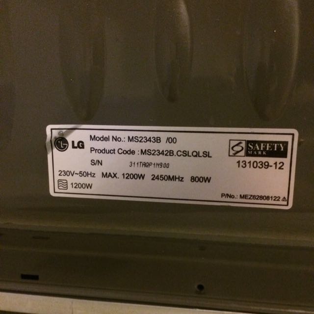 LG Microwave iWave MS2343B, TV & Home Appliances, Kitchen Appliances ...